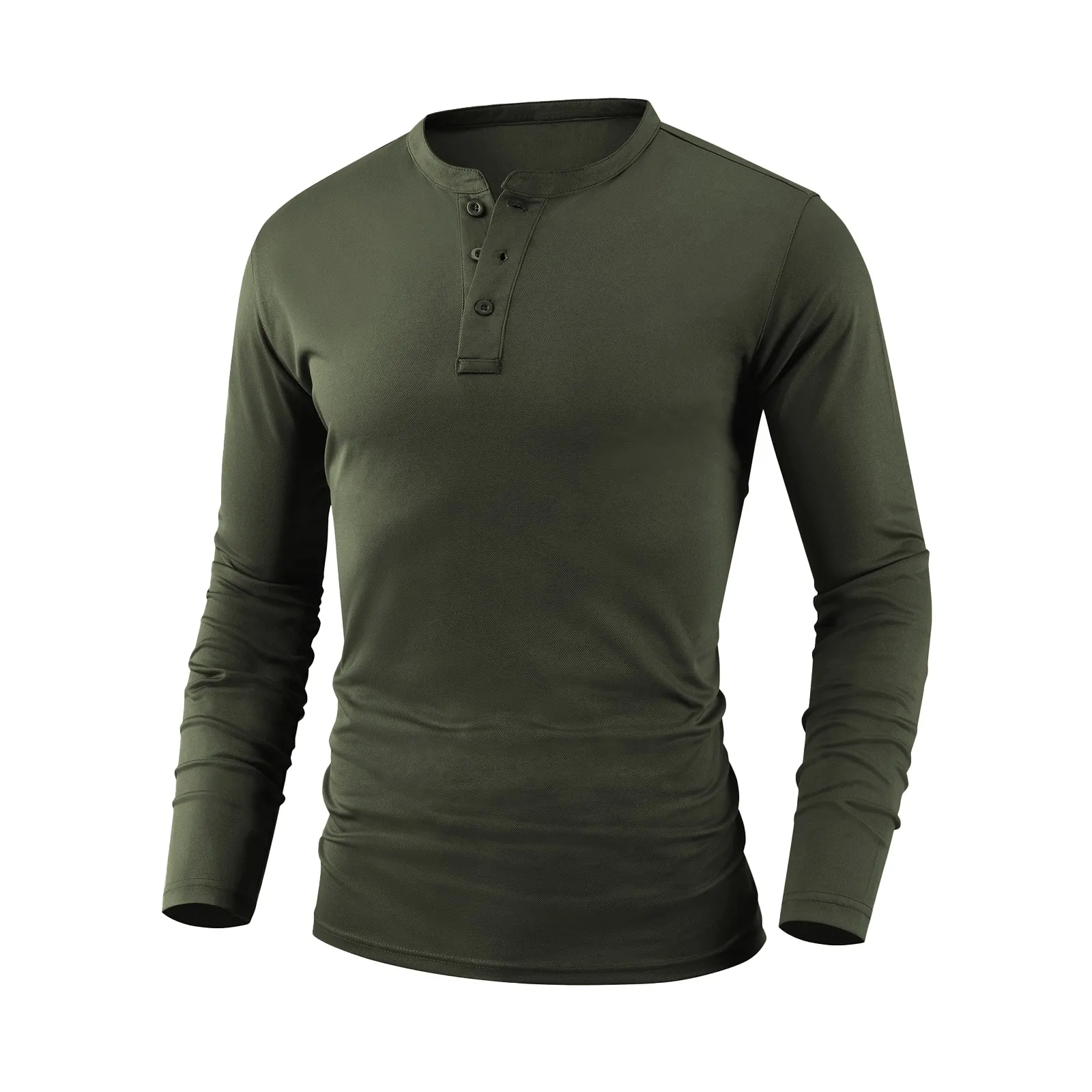 Wholesale long sleeve henley polo shirt for men - TSY
